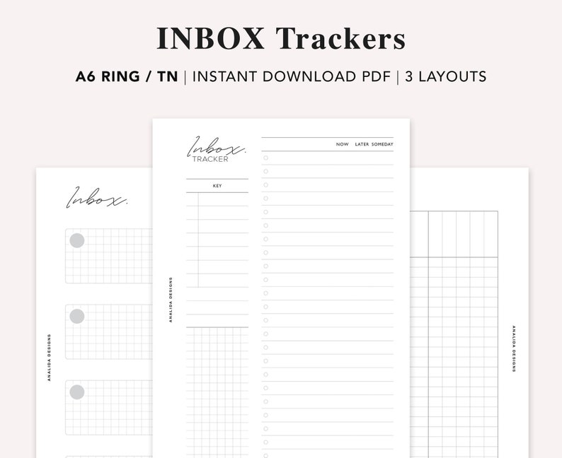 A6 Printable Inbox Planner Inserts Inbox Tracker Inbox - Etsy