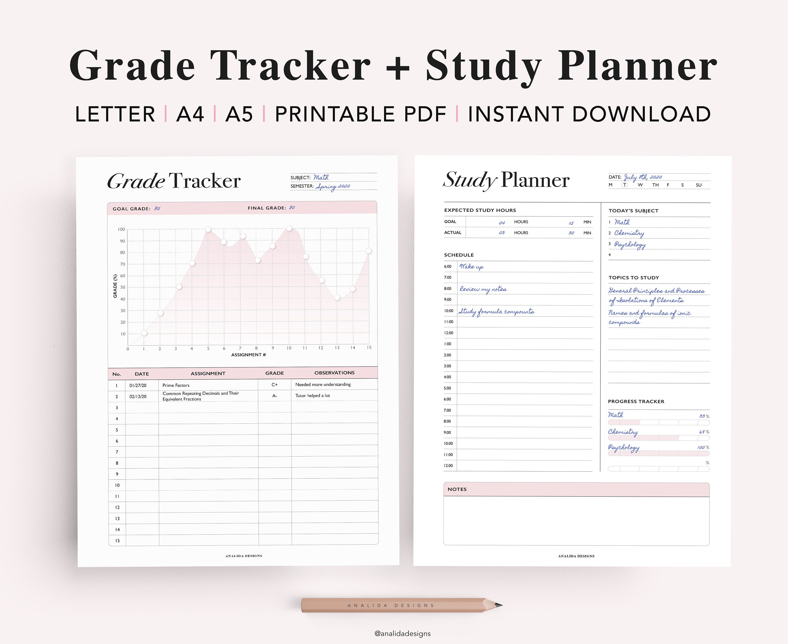 Student Planner Printable Back to School College Planner - Etsy Canada