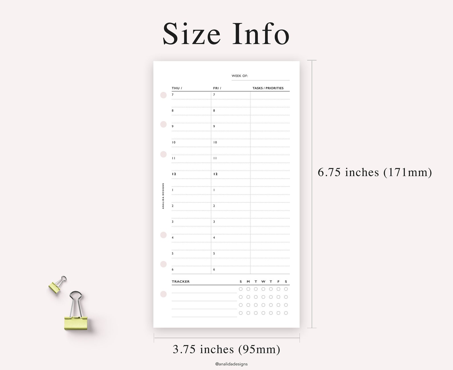 Personal Size Weekly Planner Printable: Hourly Schedule & Habit Tracker ...
