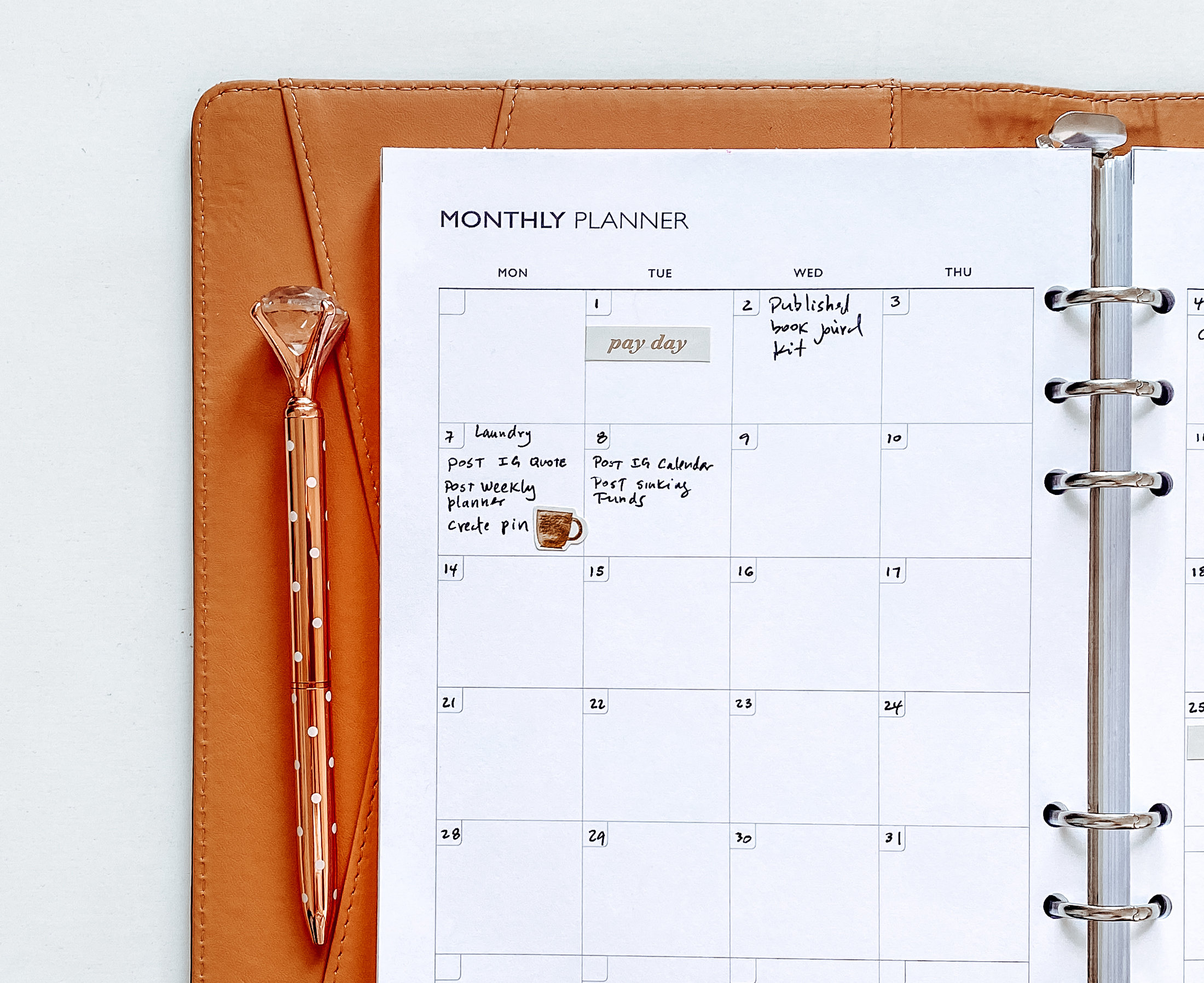 PERSONAL Monthly Planner Printable Month on Two Pages - Etsy
