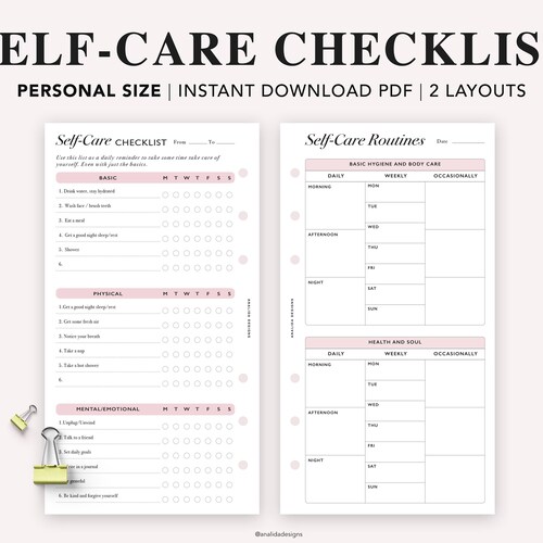Daily Self Care Checklist Printable Self Care Habit Tracker - Etsy Canada