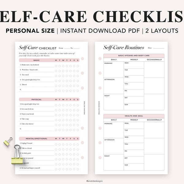 Personal Care Checklist - Etsy