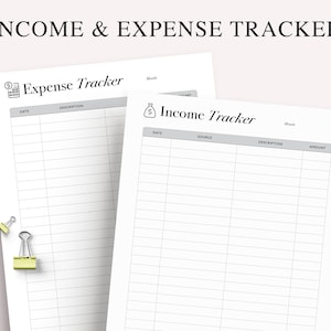 Income Expense Tracker Printable: Monthly Budget Planner (A4, A5, PDF ...