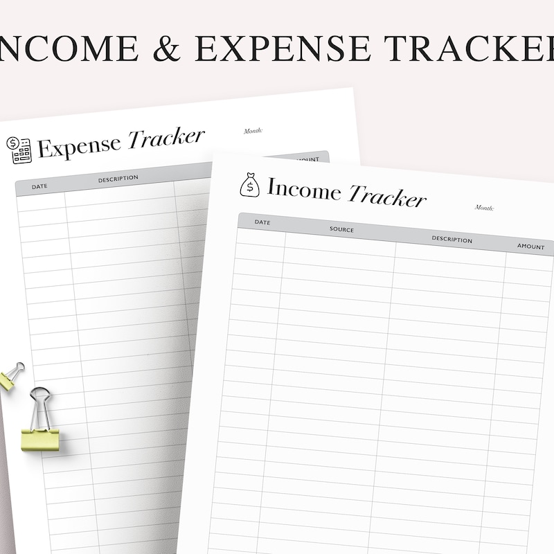 Income Tracker Printable - Etsy