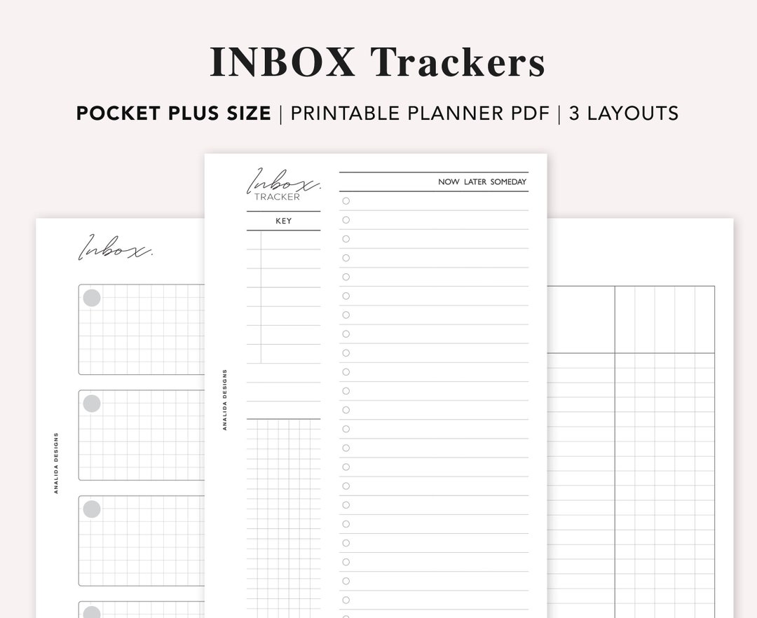 Pocket PLUS Size Inbox Planner Inserts, Inbox Tracker, Inbox System, to ...