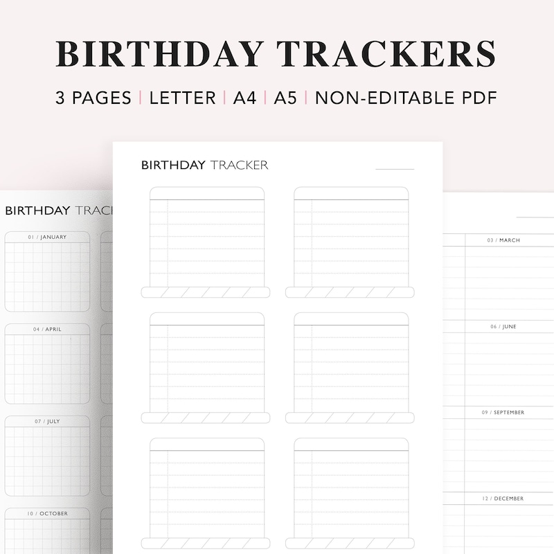 Birthday Tracker - Etsy