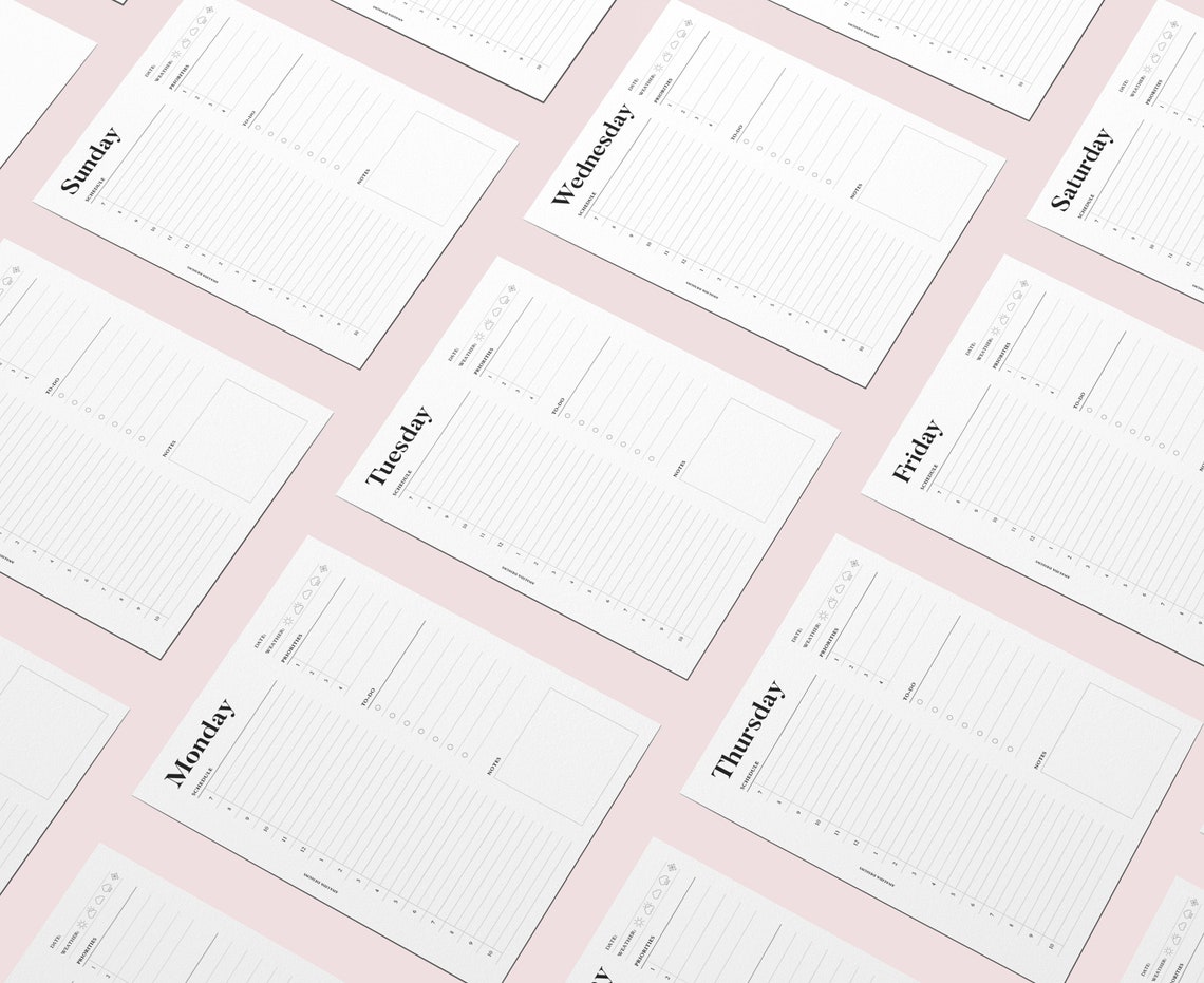 7 Day Planner Printable Happy Planner Classic Insert Daily | Etsy