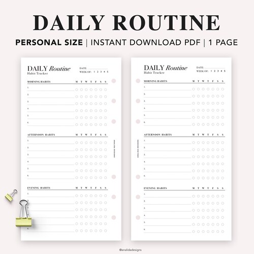 PERSONAL Habit Tracker Printable Weekly Habit Tracker Daily - Etsy