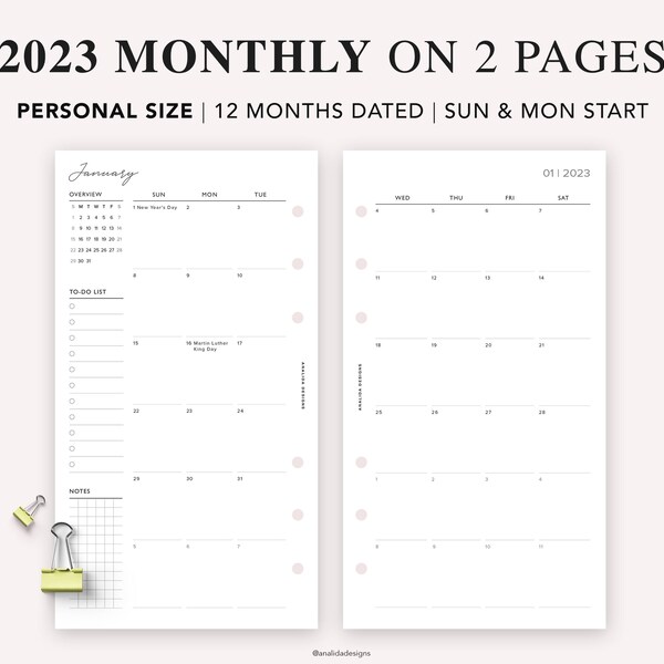 Pdf Personal Filofax - Etsy
