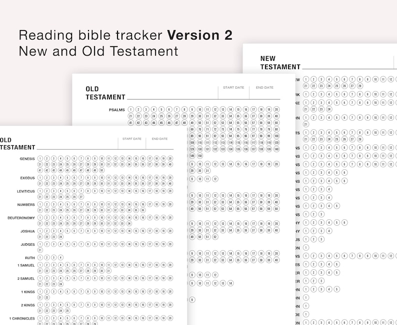 Bible Reading Log Checklist Bible Study Planner Bible - Etsy Canada