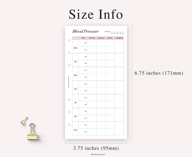 PERSONAL Printable Blood Pressure Blood Pressure Tracker | Etsy