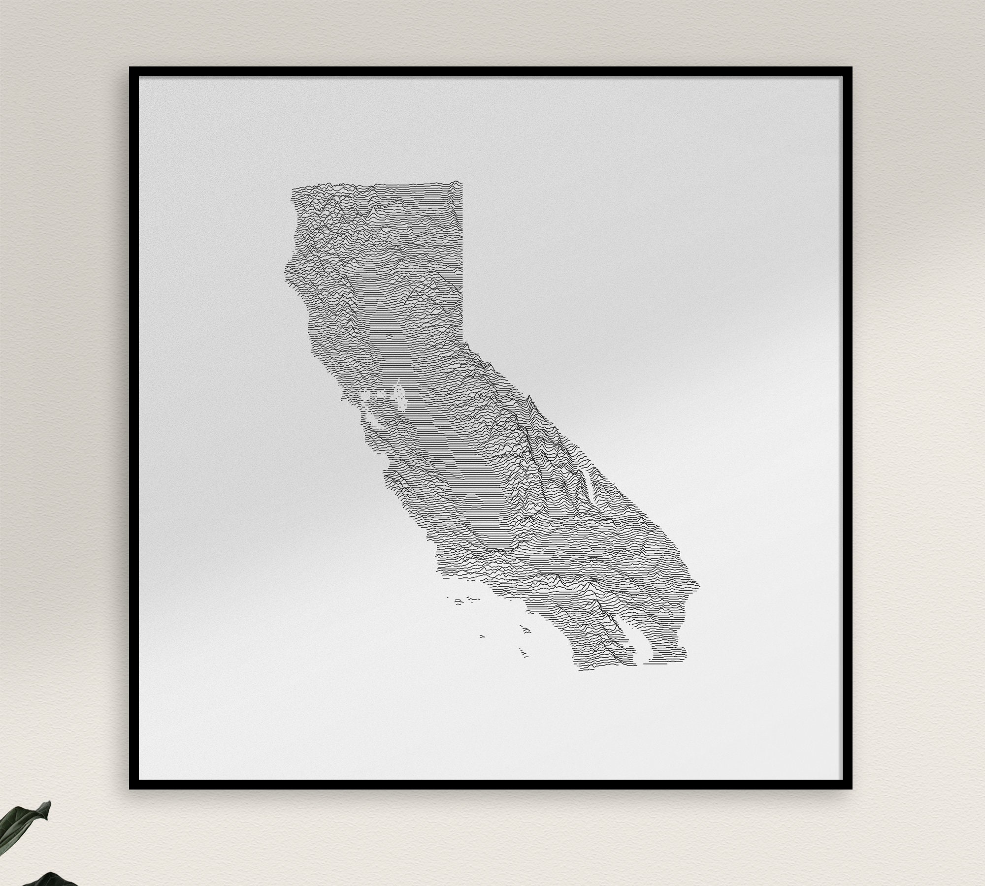 California topographic map print personalized California | Etsy