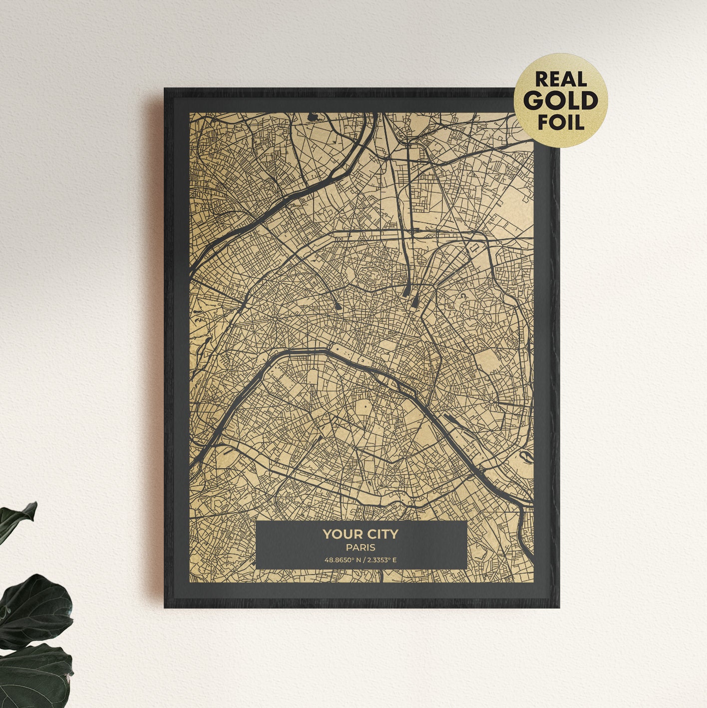 Gold Custom Map Print of Any Location the Perfect Anniversary - Etsy Canada