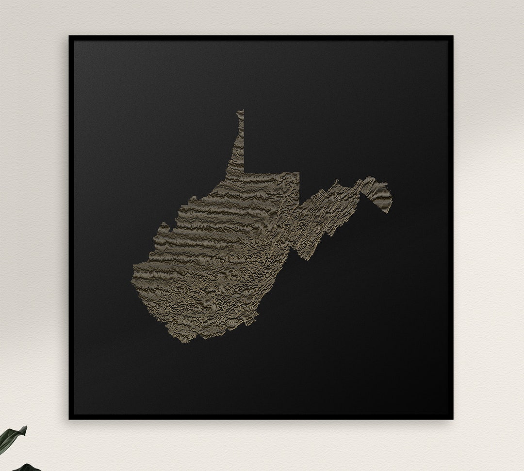 West Virginia Topographic Map Print Personalized West Virginia Gold ...