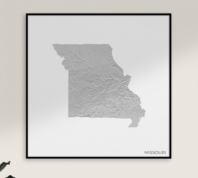 Missouri topographic map print personalized Missouri gold | Etsy