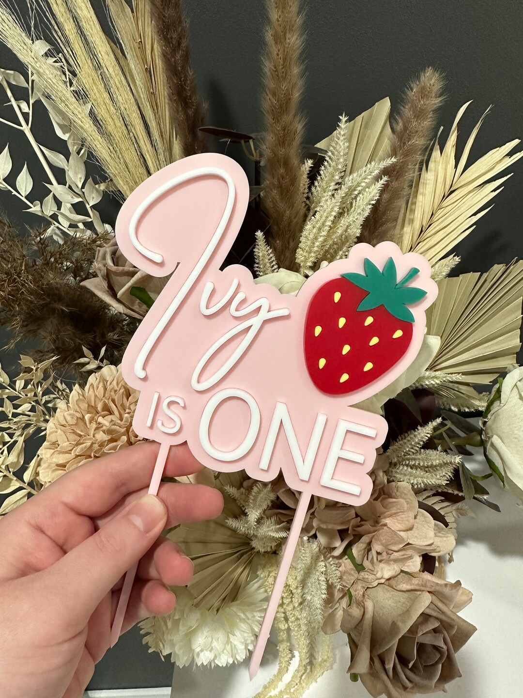Strawberry Double Layer Cake Topper - Etsy Australia