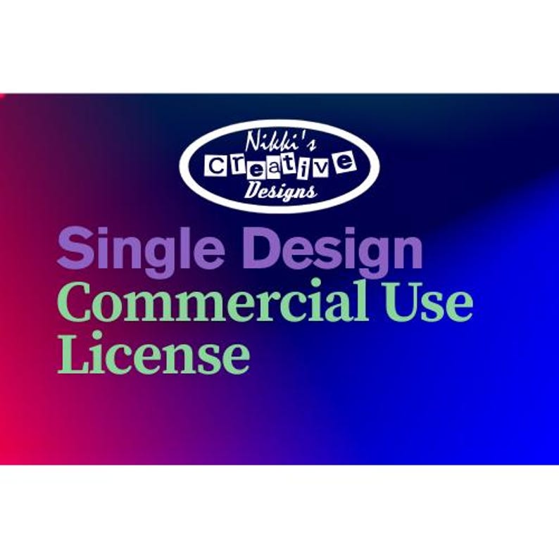 Single Design Commercial License - Etsy