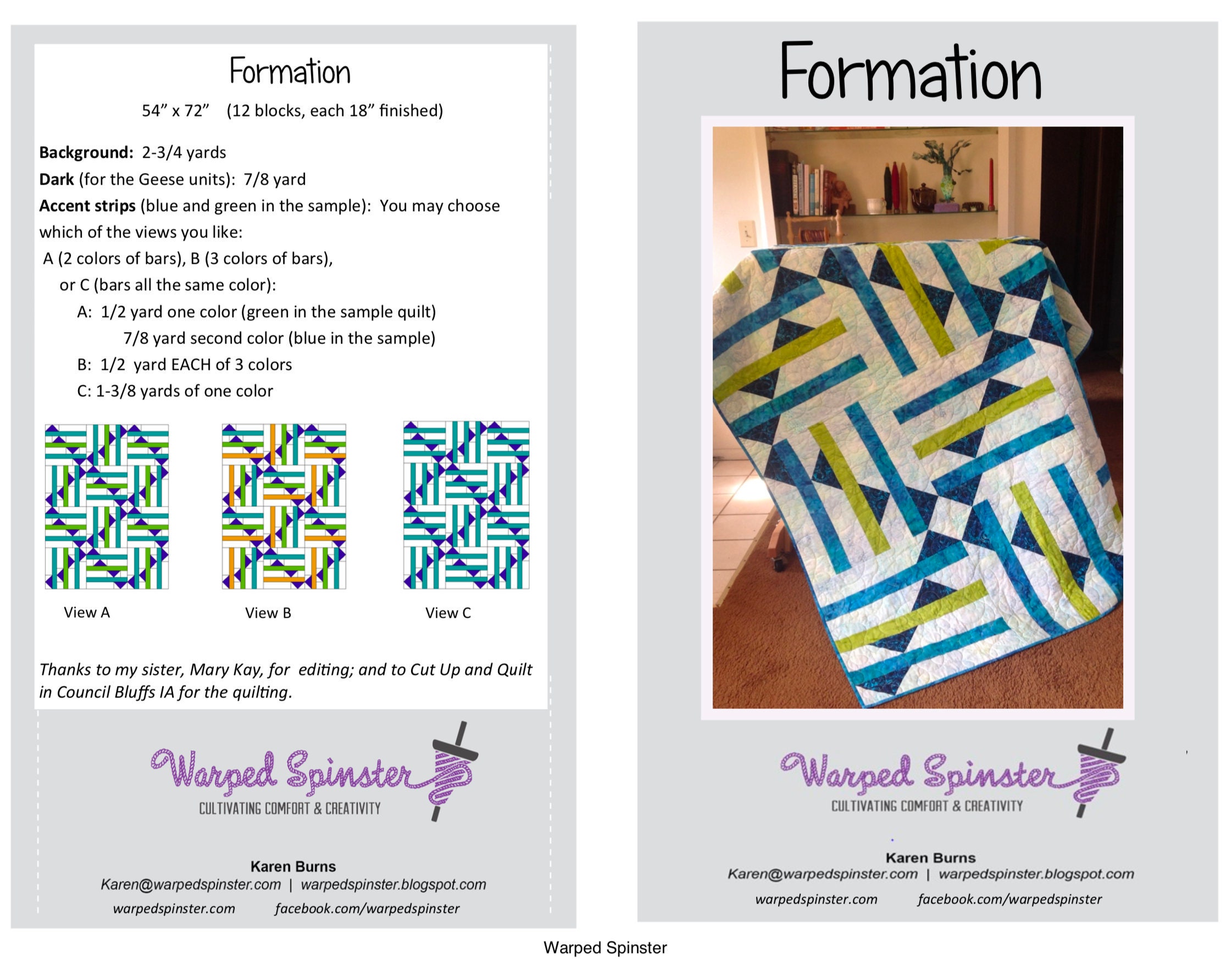 Quilt Pattern "formation" - Etsy