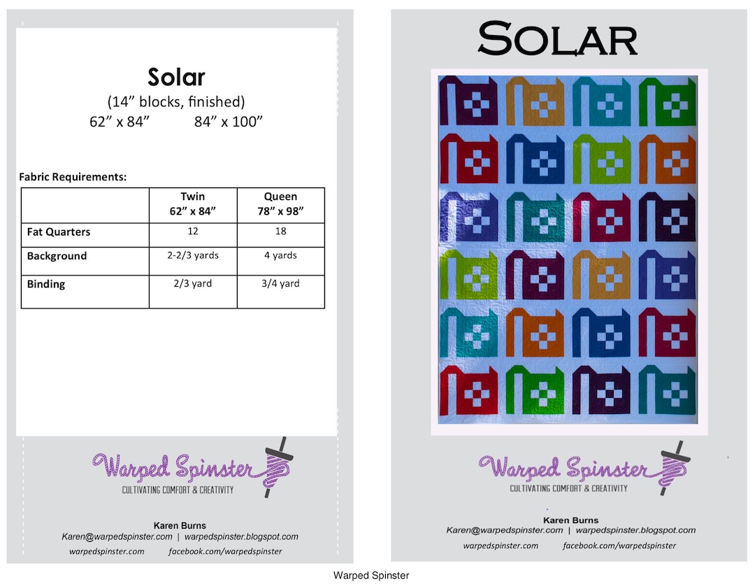 Quilt Pattern "solar" - Etsy
