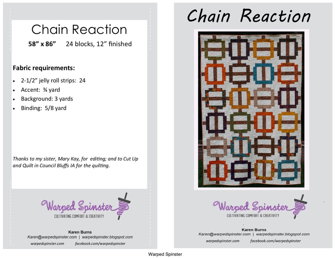Quilt Pattern chain Reaction - Etsy