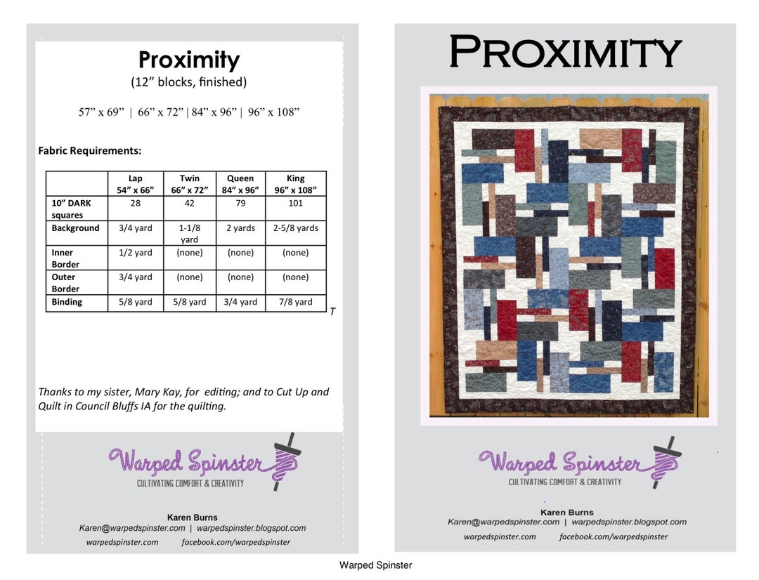 Quilt Pattern: "proximity" - Etsy