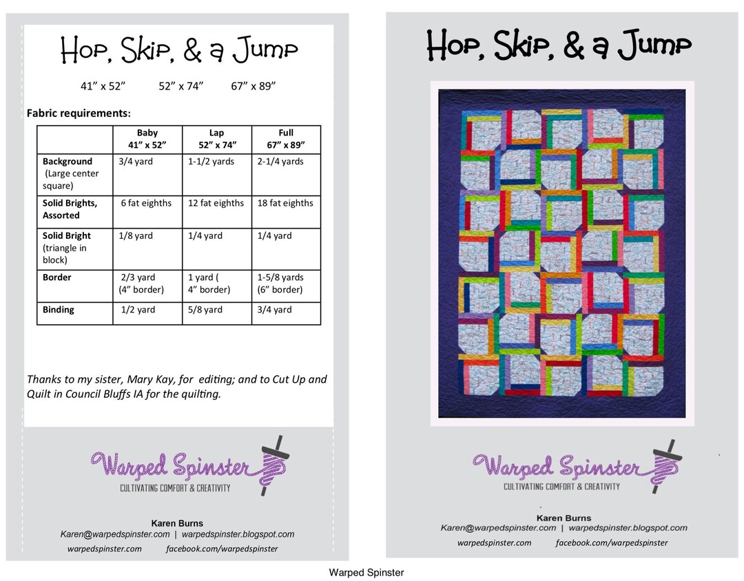 Quilt Pattern "hop, Skip, & a Jump" - Etsy