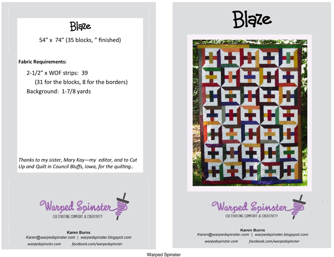 Quilt Pattern "blaze" - Etsy