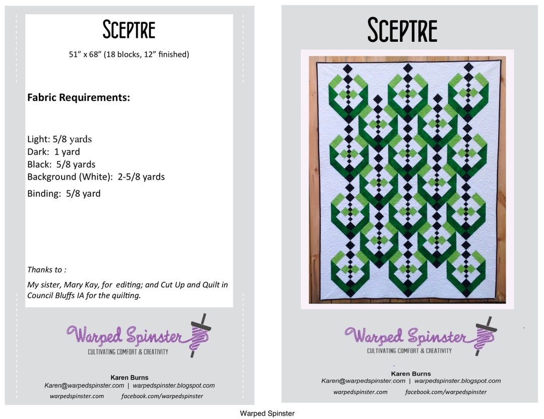Quilt Pattern "sceptre" - Etsy