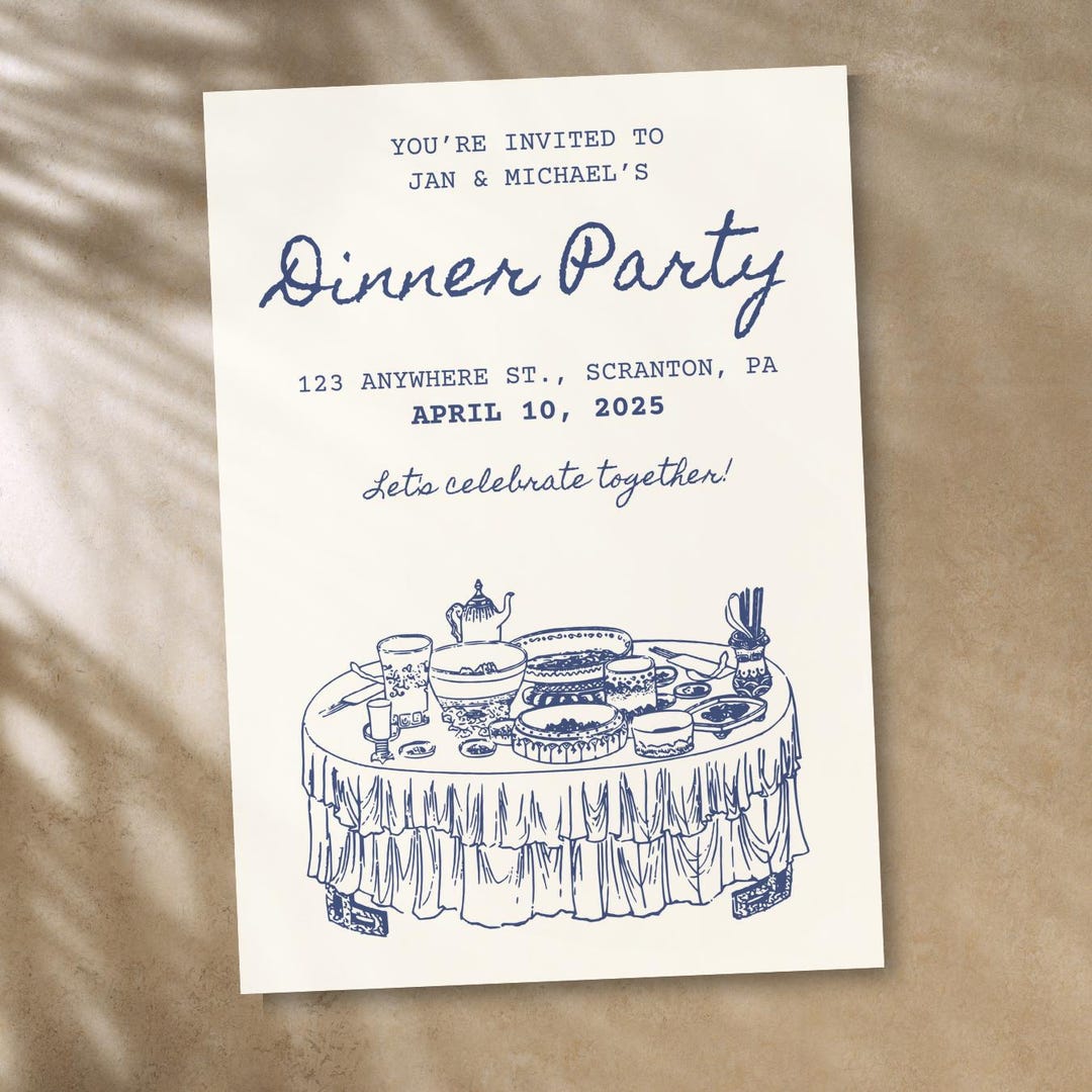 Dinner Party Invitation Template | Digital Download | Editable in Canva ...