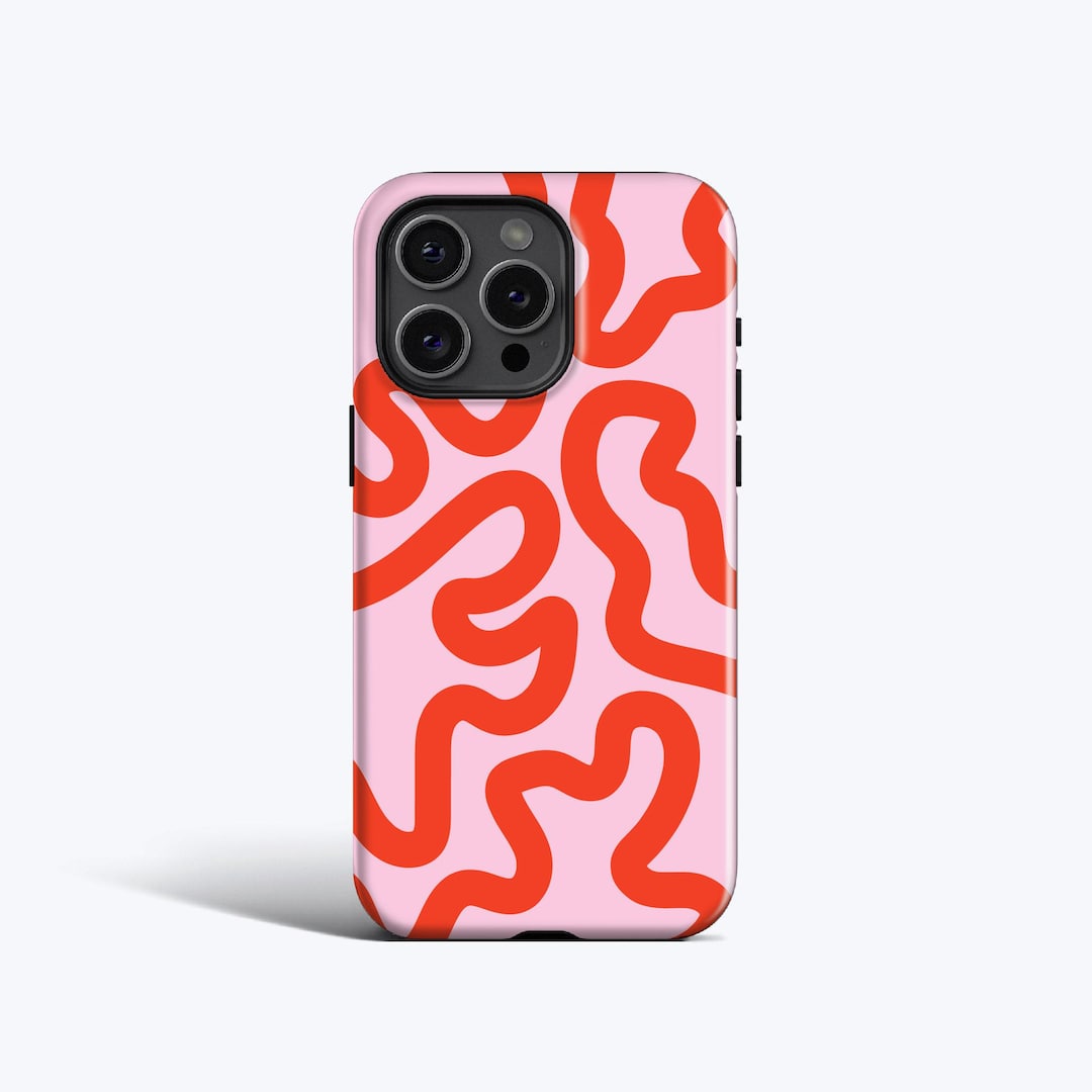 Funky Red Lines iPhone Case - for iPhone 17 Pro Max, 16, 16e, 15, 14 ...