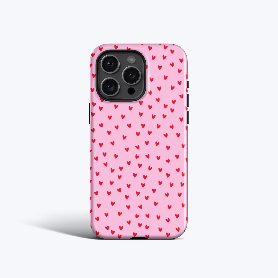 RED HEARTS Phone Case | Red and Pink Heart Pattern, for iPhone 16 Pro ...