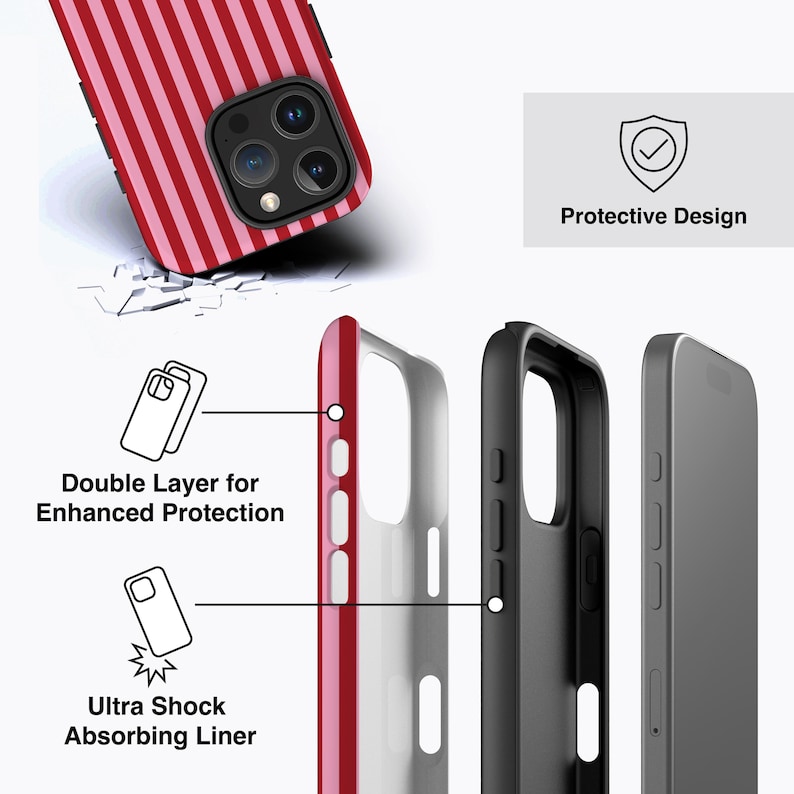 Little Ruby Stripes Phone Case for iPhone 17 16 15 14 13 12 11 ...