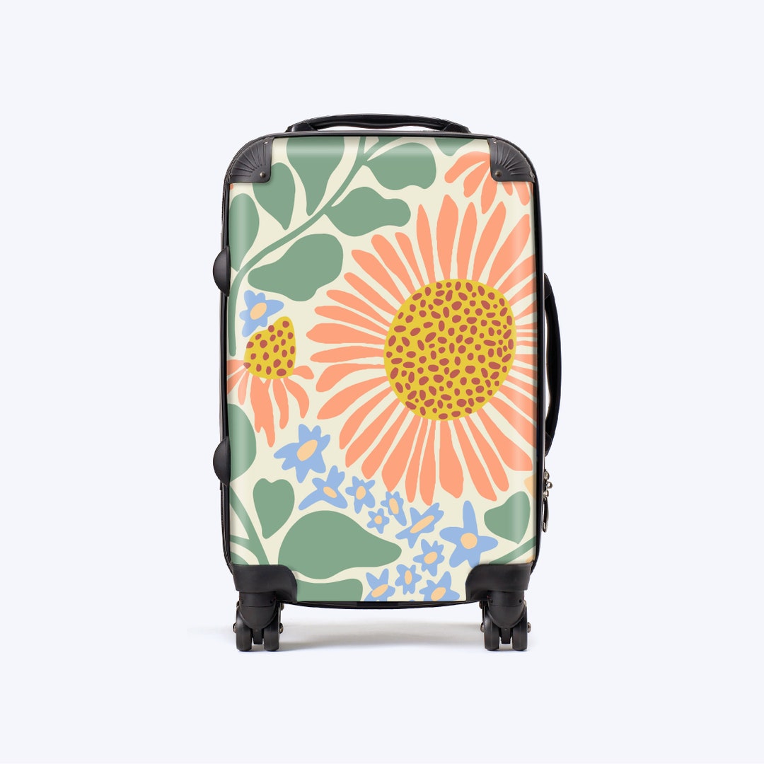 SUNFLOWER SUITCASE Luxury Custom Suitcase, Cabin, Medium and Large ...