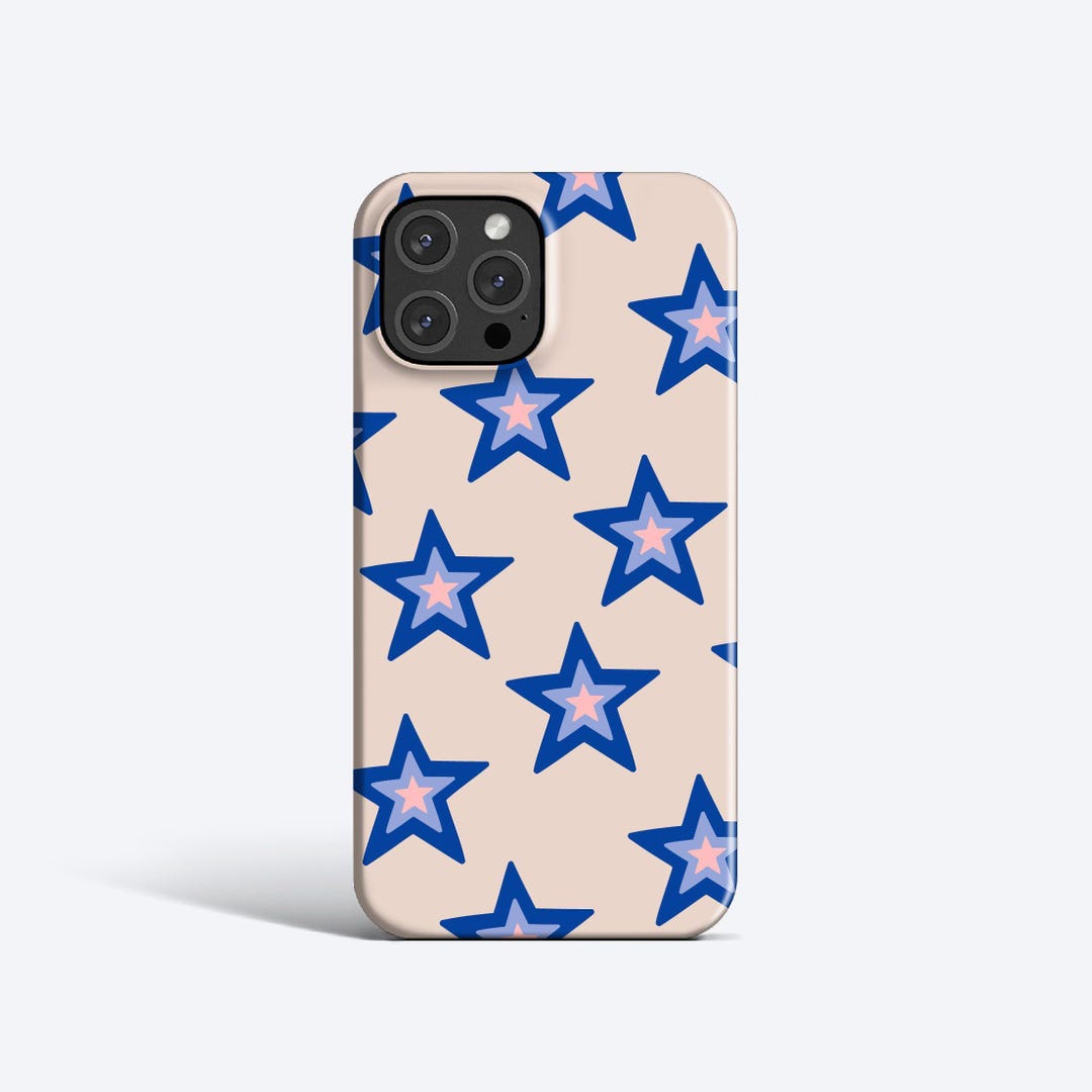 Blue Stars Phone Case - Funky Star Pattern | for iPhone 17 Air, 16 Pro ...