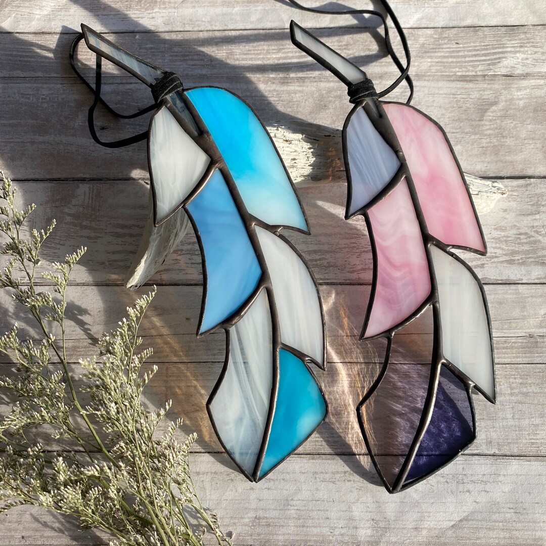 Stained Glass Feather/ Boho Chic/ Spirit Feathers/ Bird Feather ...