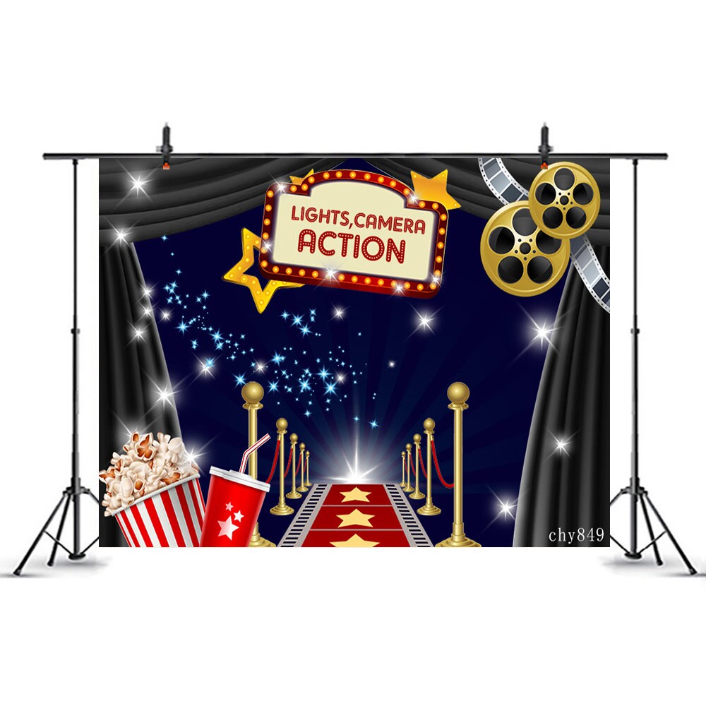 Movie Theme Photo Booth Background Movie Night Party Backdrop Movie ...