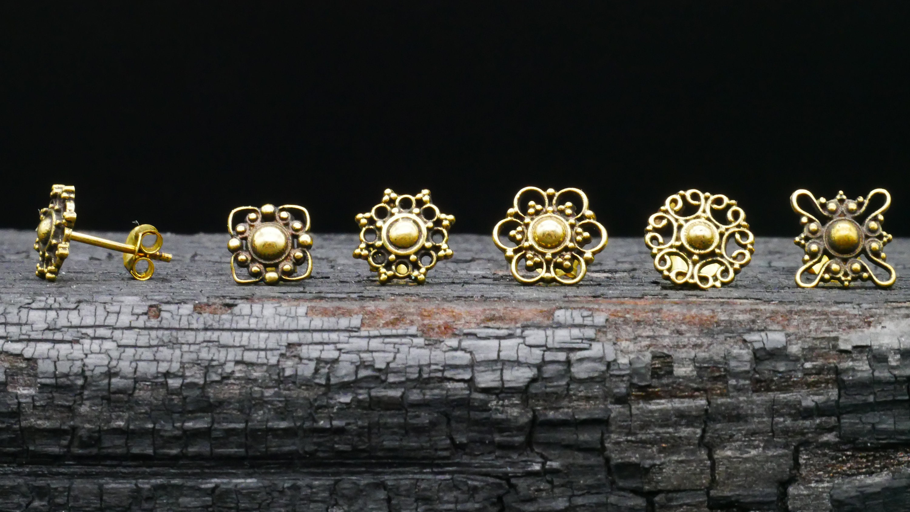 Boho stud earrings Etsy