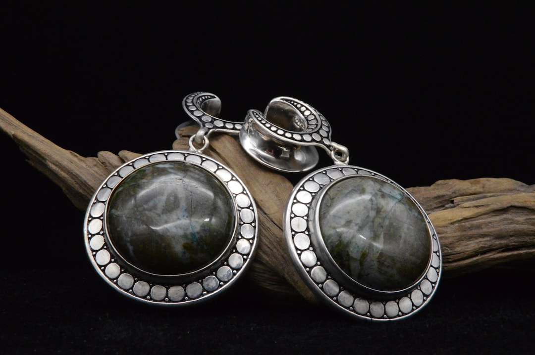 Ear Weights With African Jade - DD-4 - Etsy
