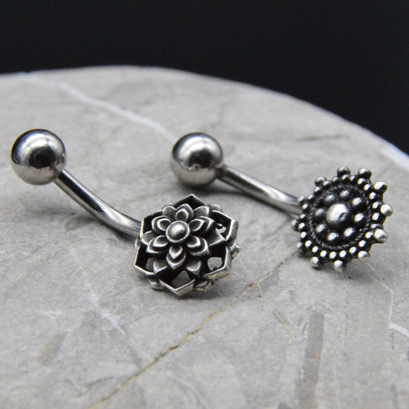 925 Silver Navel Piercing - Etsy