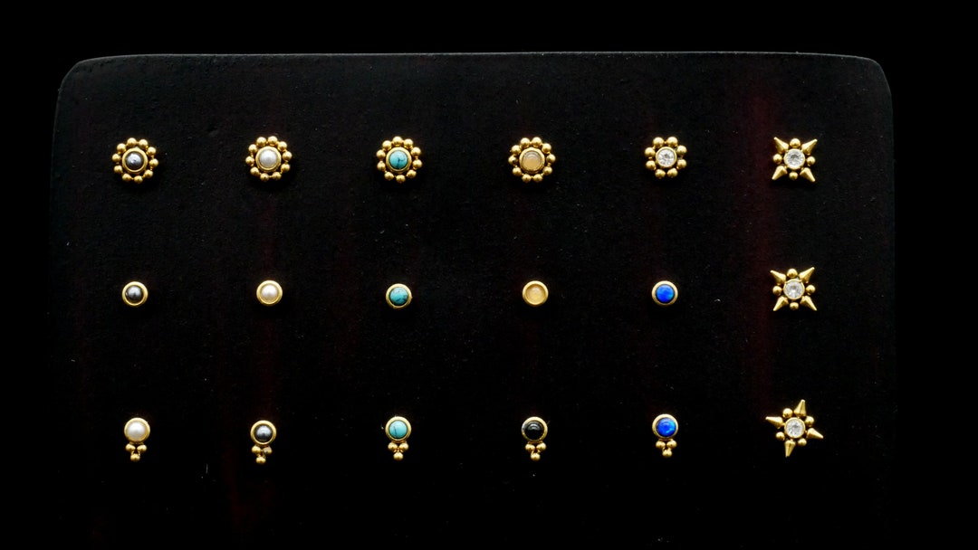 Piercing/nose Stud Surgical Steel Gold - 1G/02 - Etsy