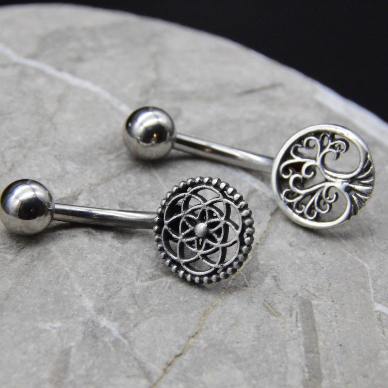 925 Silver Navel Piercing - Etsy