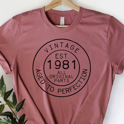 40th Birthday Shirt Vintage 1981 Shirt Distressed Retro - Etsy