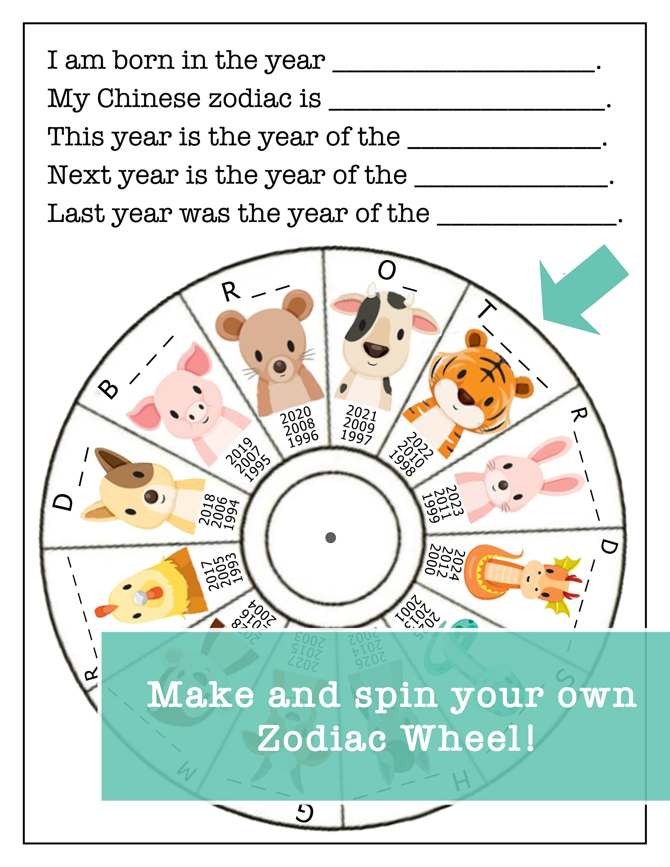 Printable chinese zodiac wheel 60 photos - Youhoroscope.com
