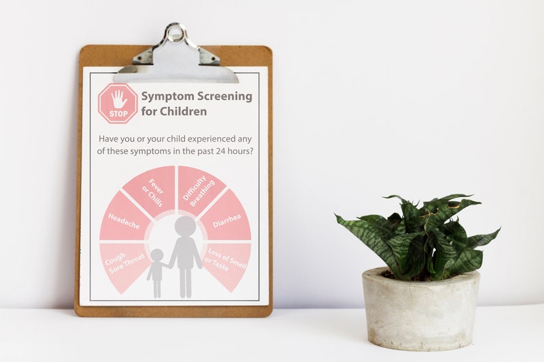 Symptom Screening Signage for School and Daycare (digital Download) - Etsy