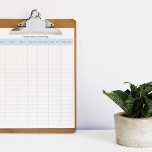 Temperature Recording Sheet | Printable Forms | Customizable | Digital ...