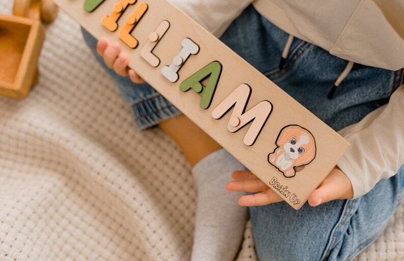 Personalized Name Puzzle With Pegs New Baby Gift Wooden - Etsy