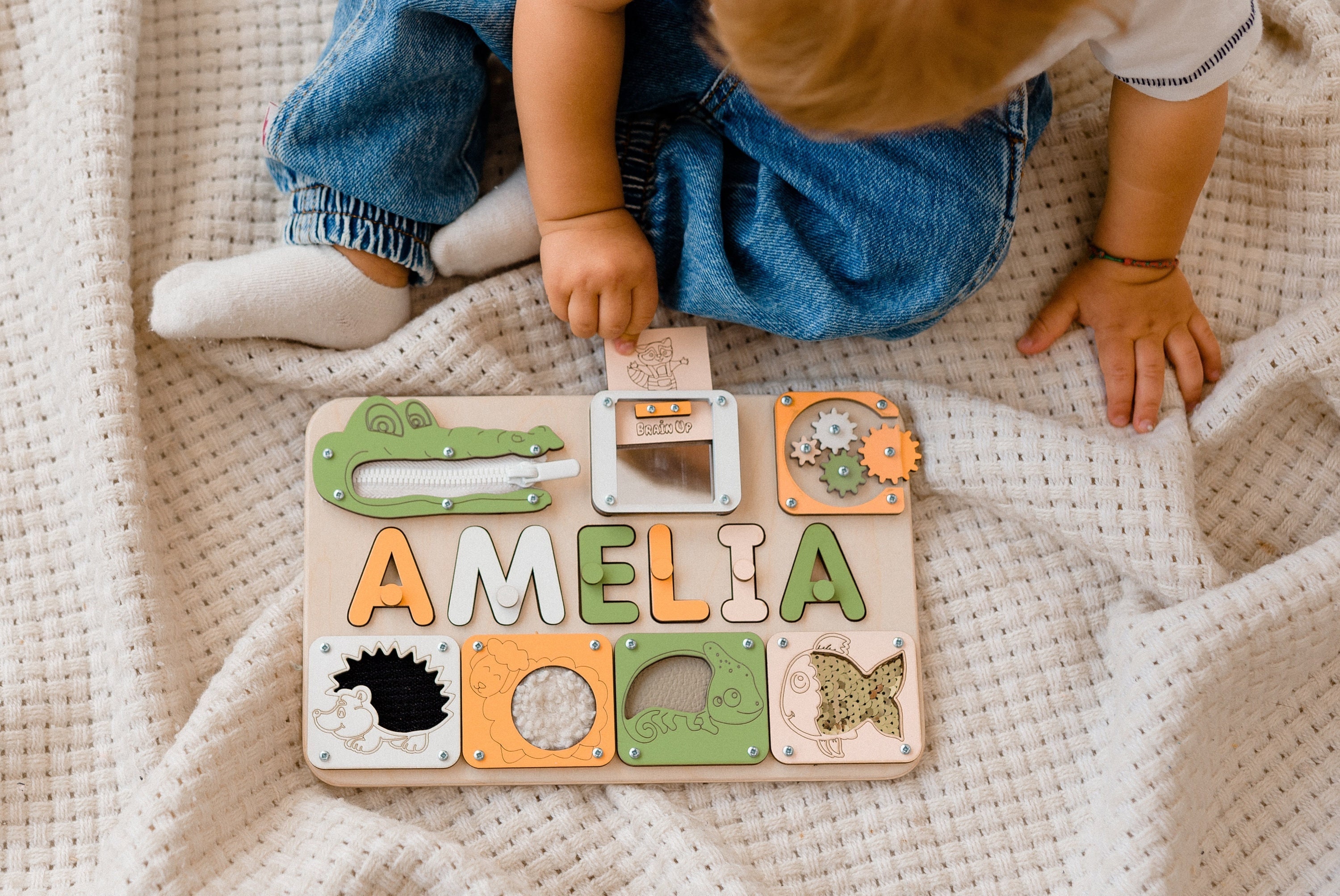 Tactile Name Puzzle Busy Board Personalized Baby Gift Baby - Etsy UK