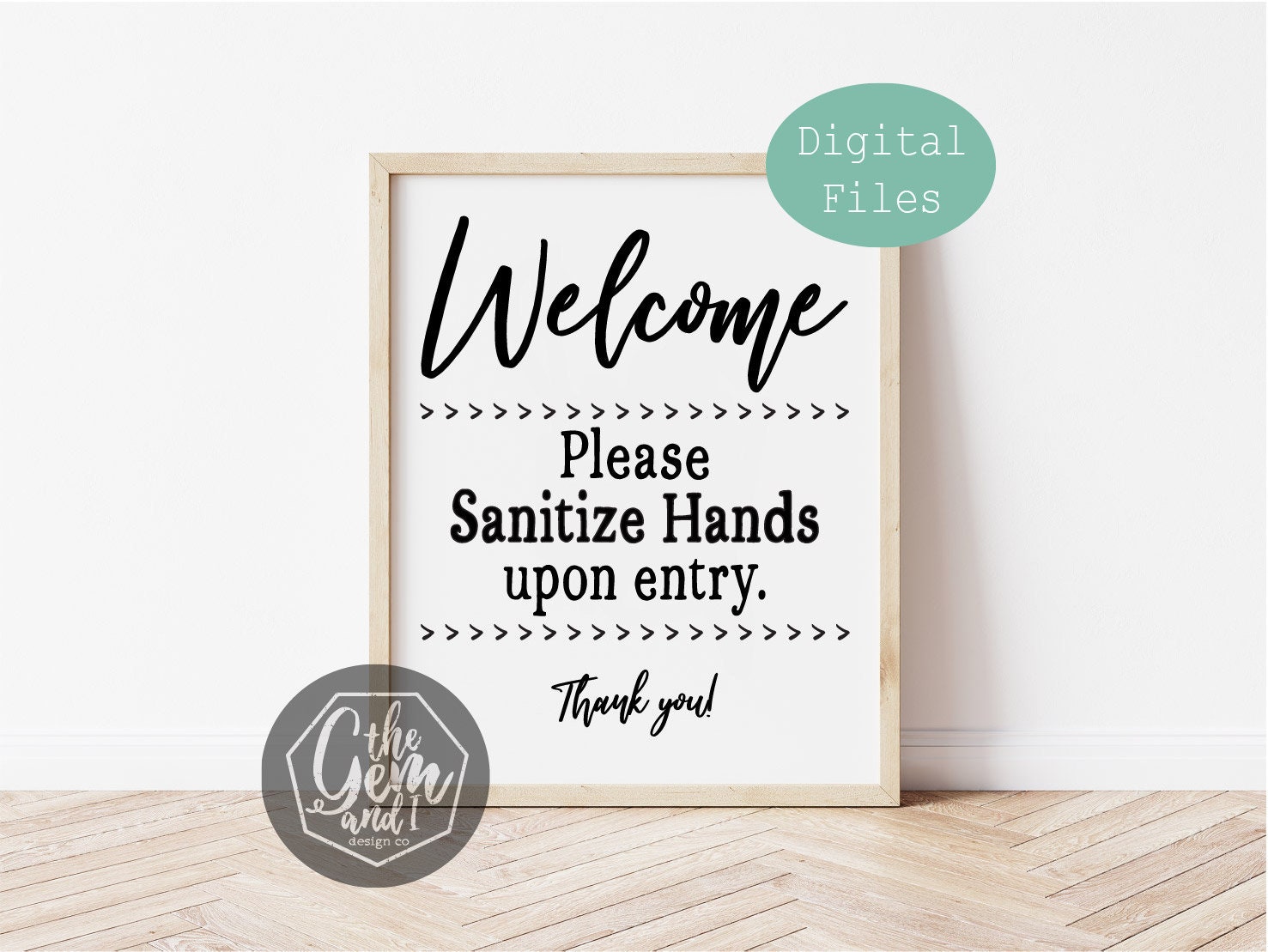 Welcome Please Sanitize Hands Upon Entry Thank You Printable - Etsy