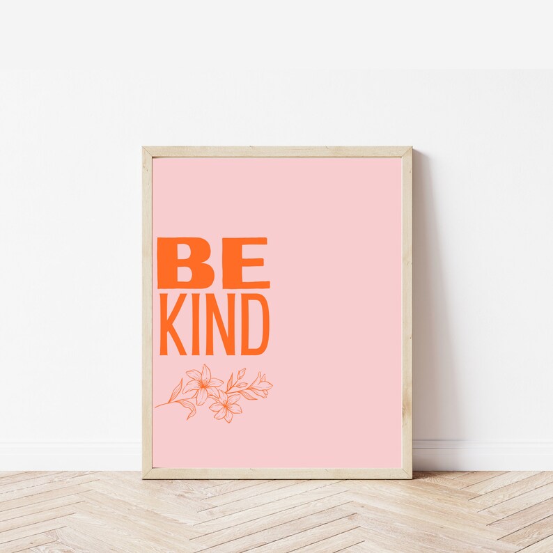 Preppy "be Kind" Wall Art - INSTANT DOWNLOAD - Printable, Preppy Wall ...