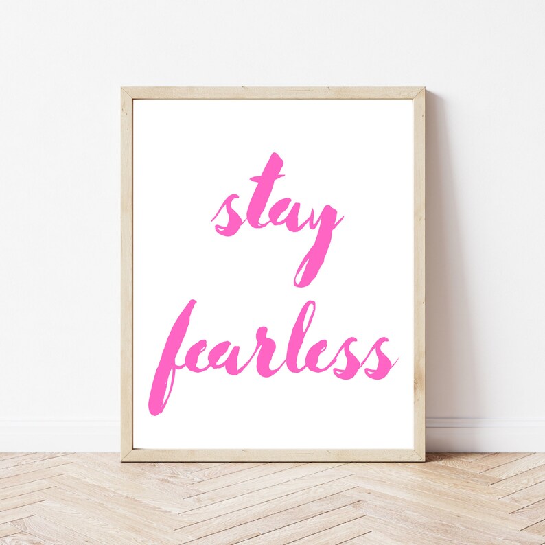 Stay Fearless Wall Art INSTANT DOWNLOAD Printable Wall Decor, Preppy ...